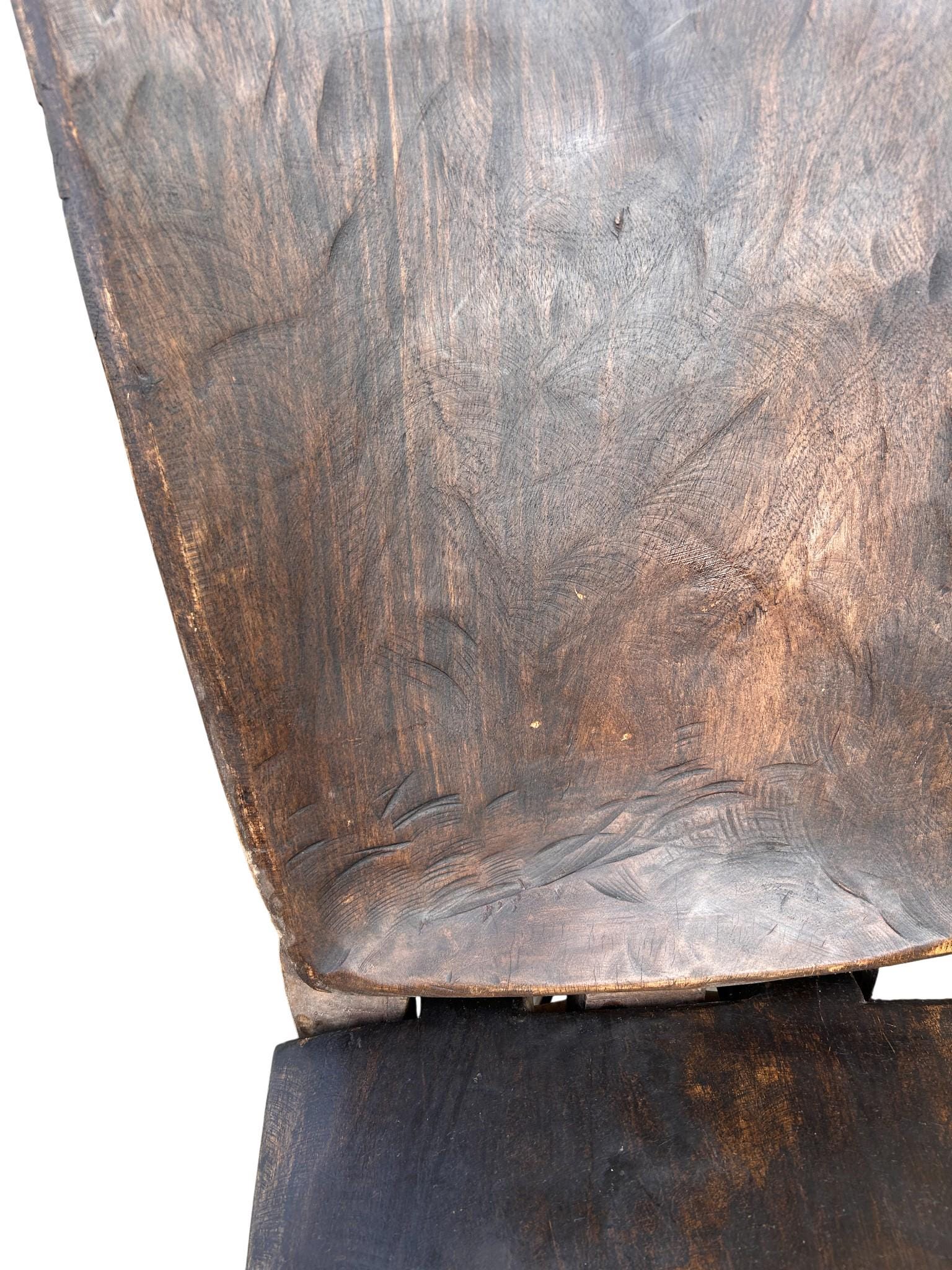 Senufo Stargazer Folding Antique Chair: Hand-carved African Wood 42H X ...