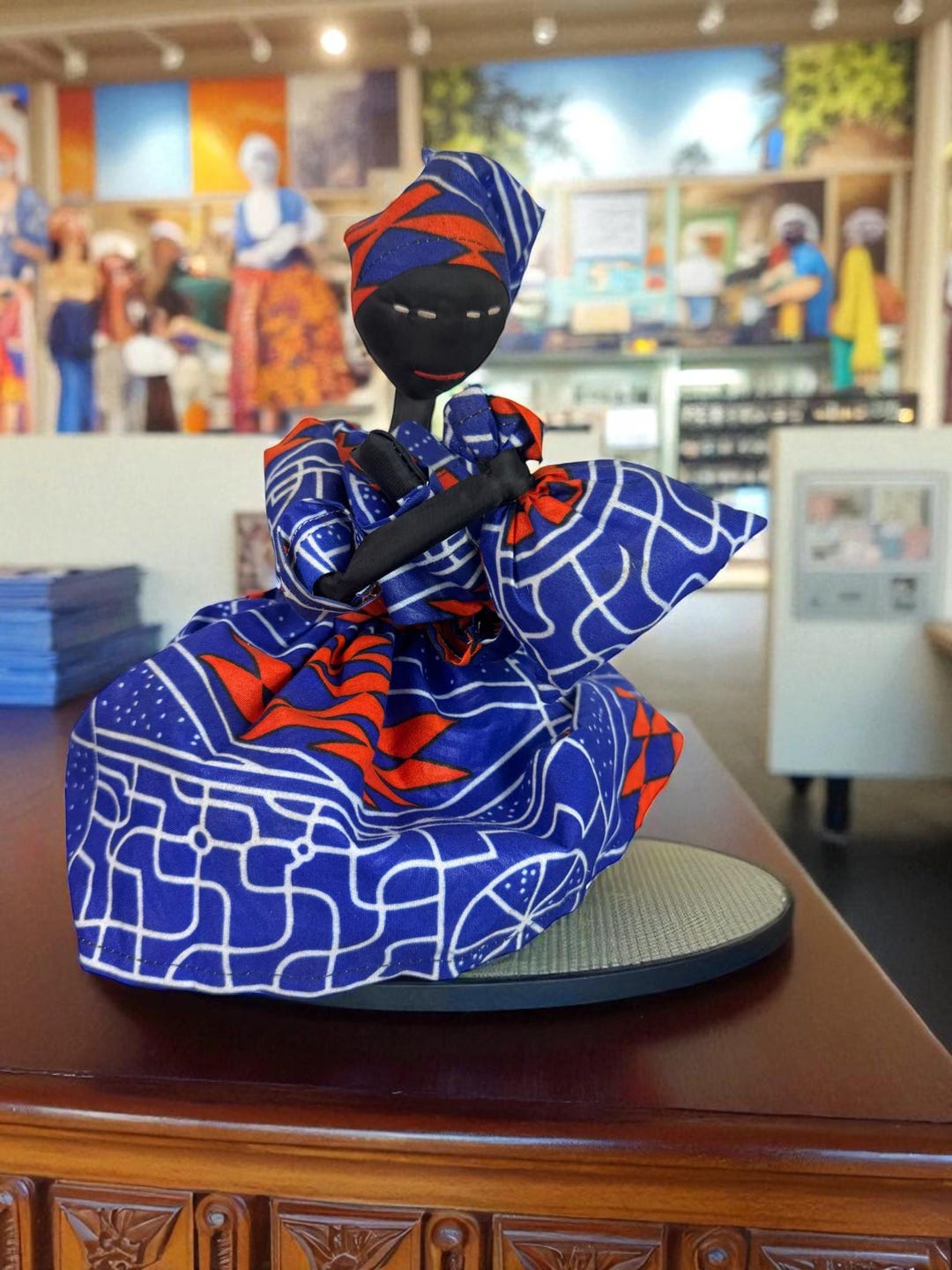 Traditional African Doll, Ankara Fabric Design, Handmade Cultural Toy ...