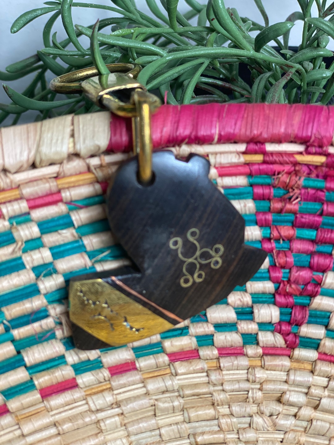 Handmade Mali Africa Wooden Keychain: Carved Wood & Bronze Map - Etsy