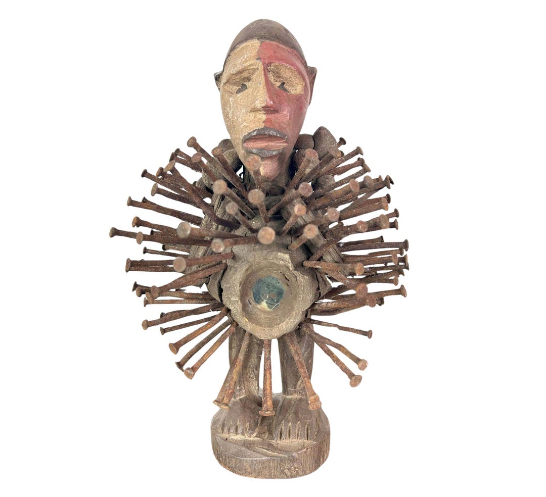 African Bakongo Nail Statue - Congo. African Art Nkondi or Power Figure ...