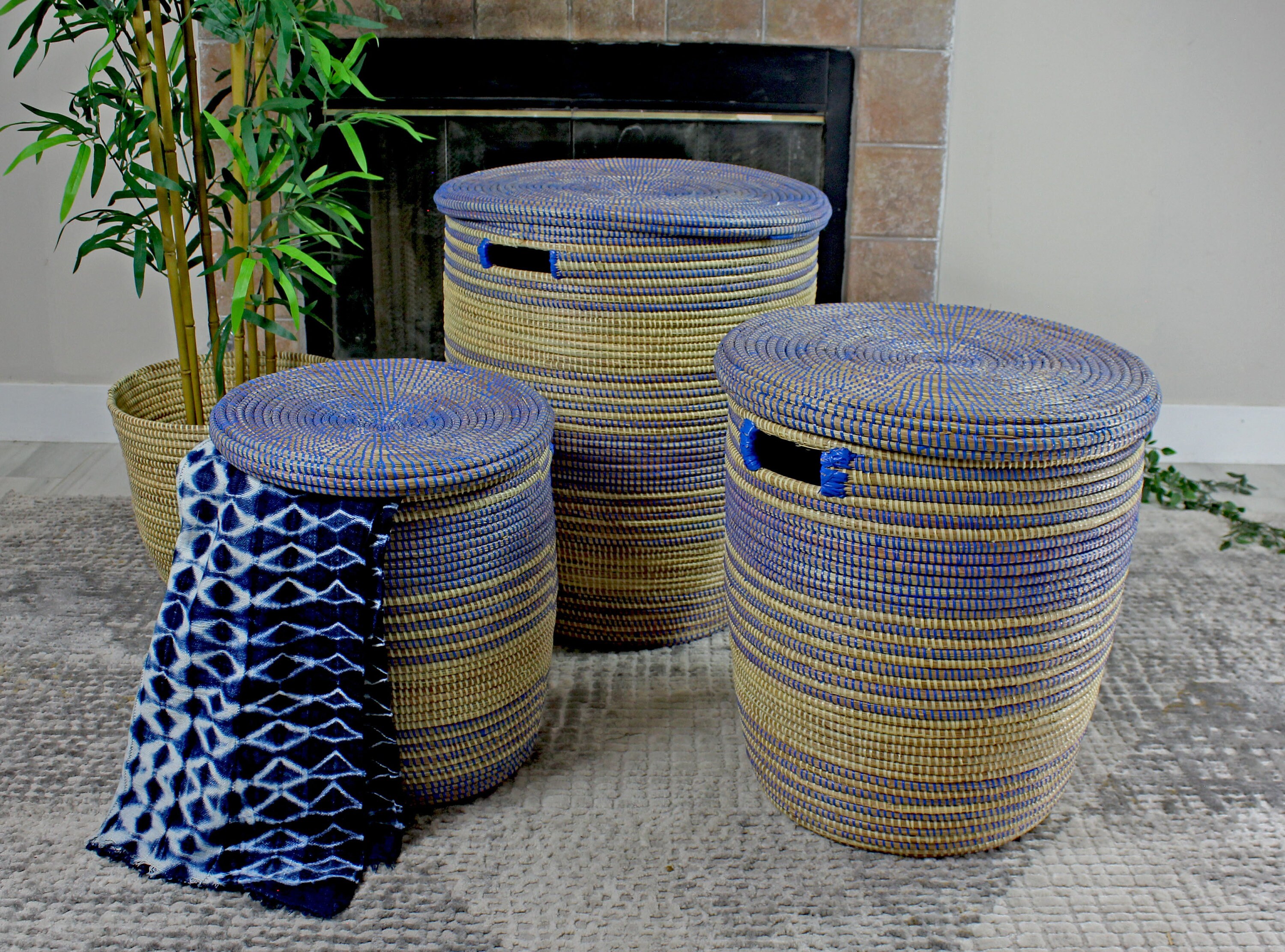 Wassa Jumbo Purple Senegal Storage Basket Handmade Senegalese Unique ...