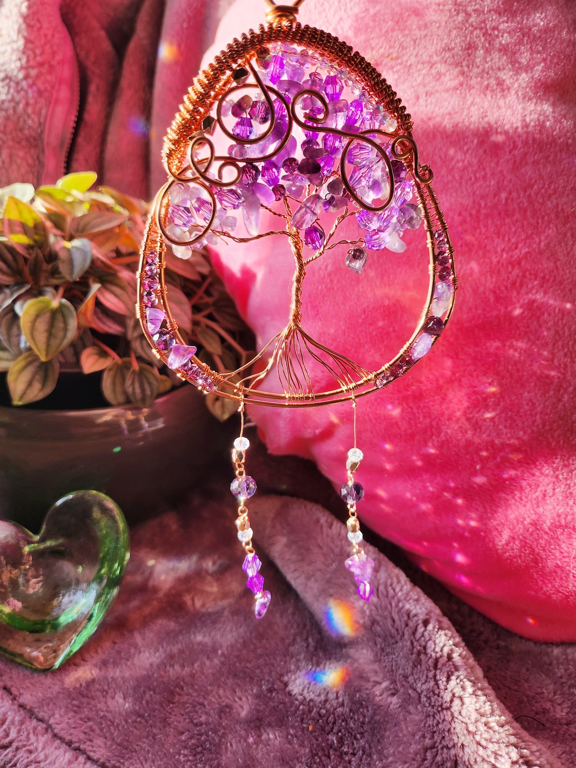 GEMSTONE TREE OF Life Tree of Life Wall Hanging Tree of Life Suncatcher ...
