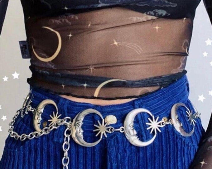 Metal Moon Renaissance Belt Chain Belt Tarot Belt Medieval Belt ...