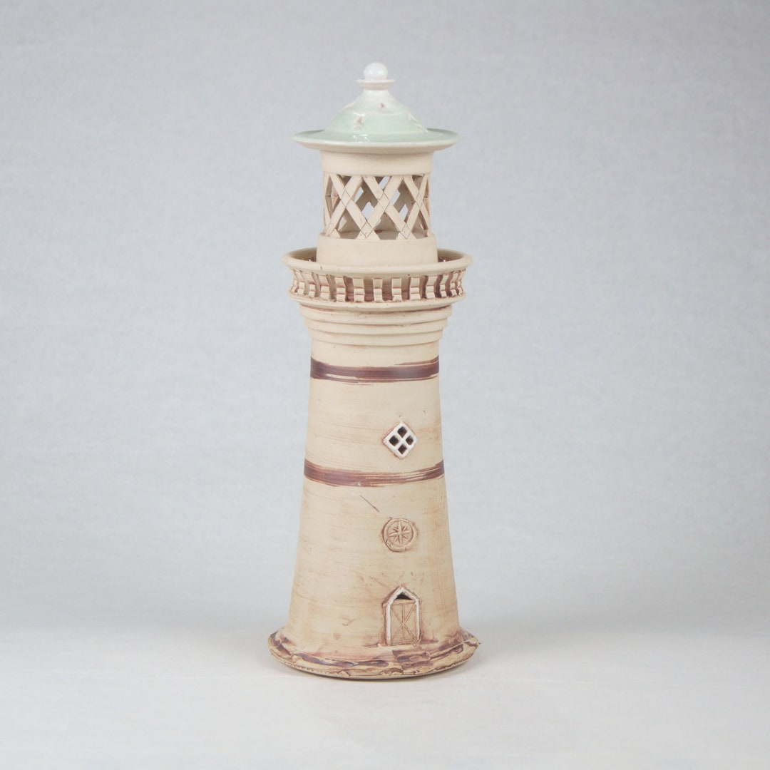 Handmade Ceramic Lighthouse Model- Diamond Shape Window Design - Etsy