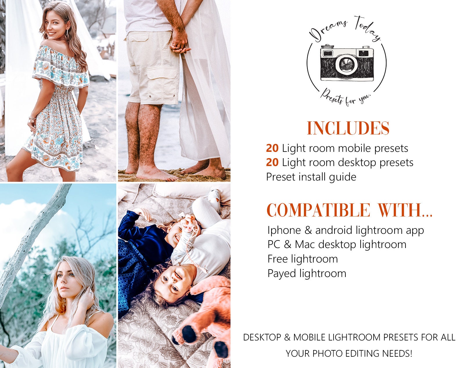 20 Light & Airy Lightroom Presets Instagram Influencer - Etsy UK