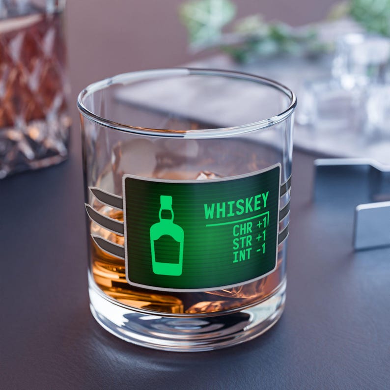 Whiskey Glass, Fallout Gifts, 10oz Tumbler, Rum Rocks Glass, Gaming ...