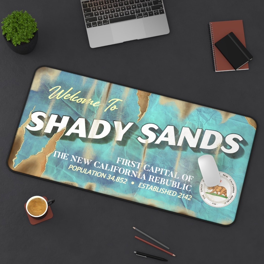 Fallout Shady Sands Sign Desk Mat Large Neoprene Desk Pad Perfect Gift ...
