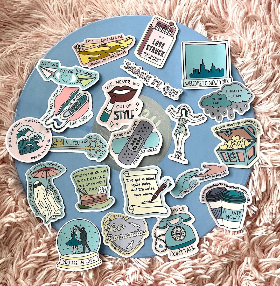 Taylor Swiftie Sticker Pack of 21 Swiftie Merch Album Song Titles ...