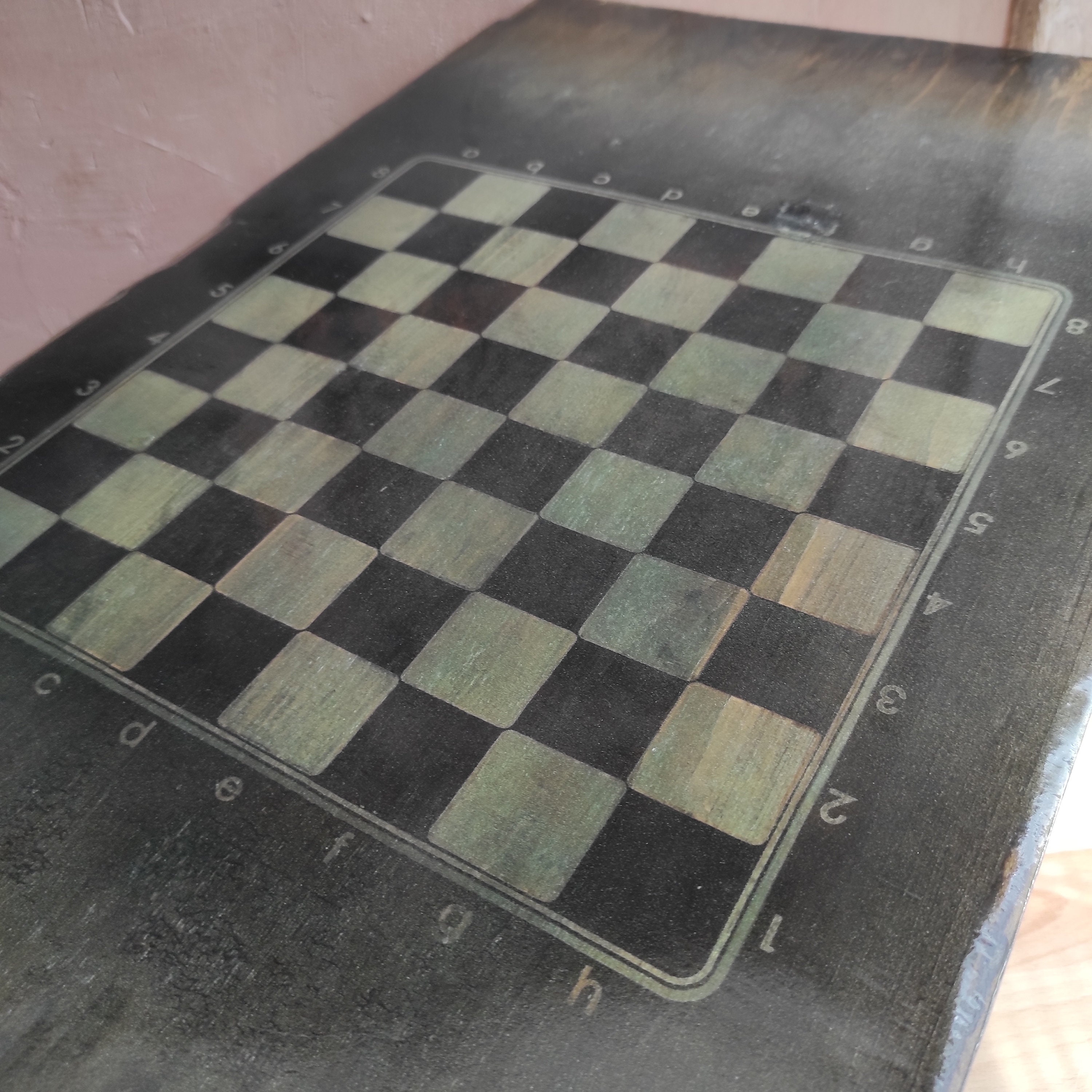 Wood Chess Board Chess Small Table Wood Rustic Farmhouse - Etsy