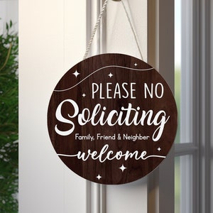 No Soliciting Door Sign, Funny No Solicitors Sign Hanging, Do Not Knock ...