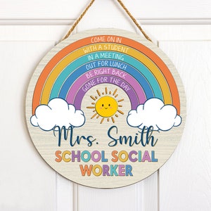 Personalized Welcome Sign, School Social Worker Office Sign, Social ...
