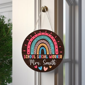 Personalized Welcome Sign, School Social Worker Office Sign, Social ...
