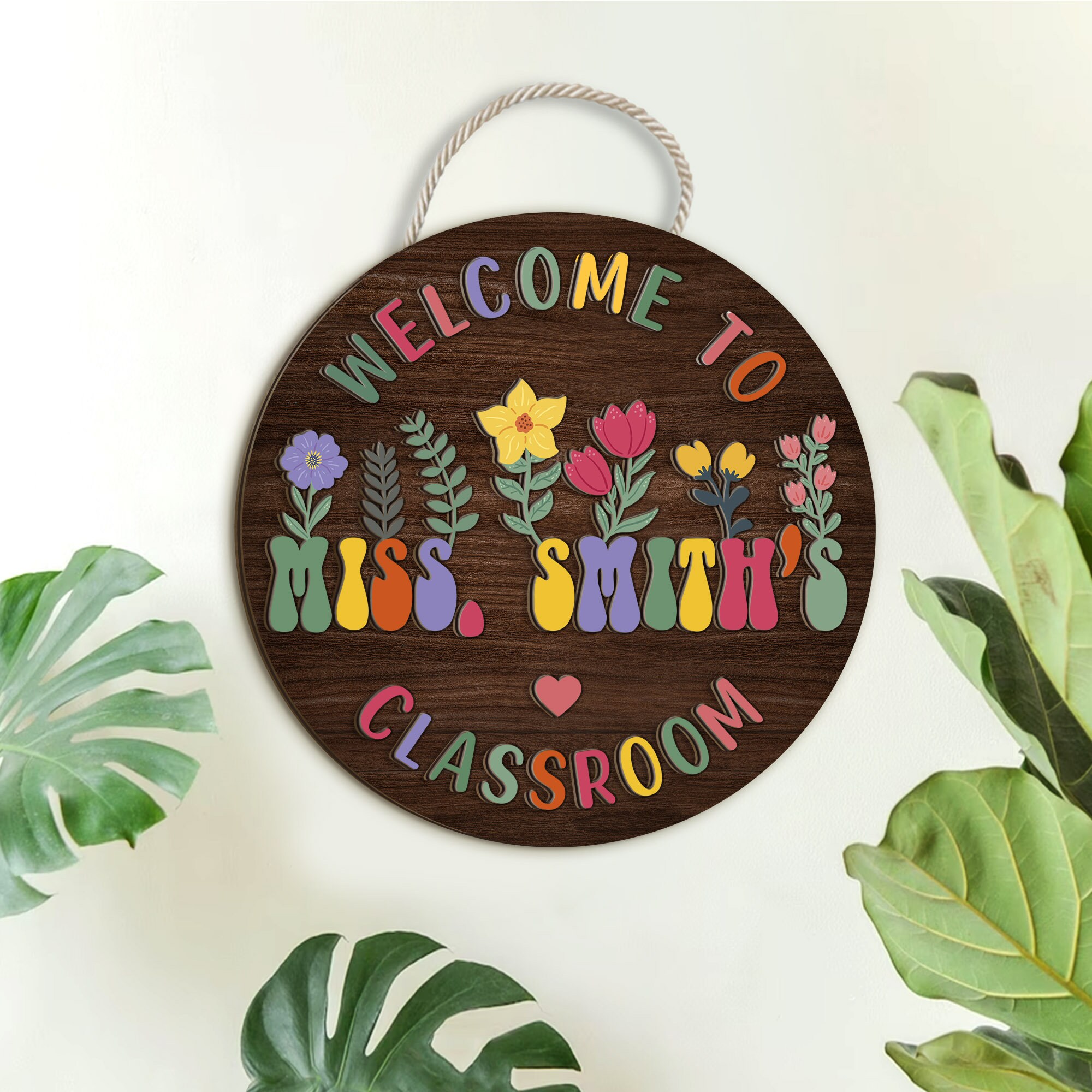 Custom Teacher Door Signteacher Name Signrainbow Door - Etsy