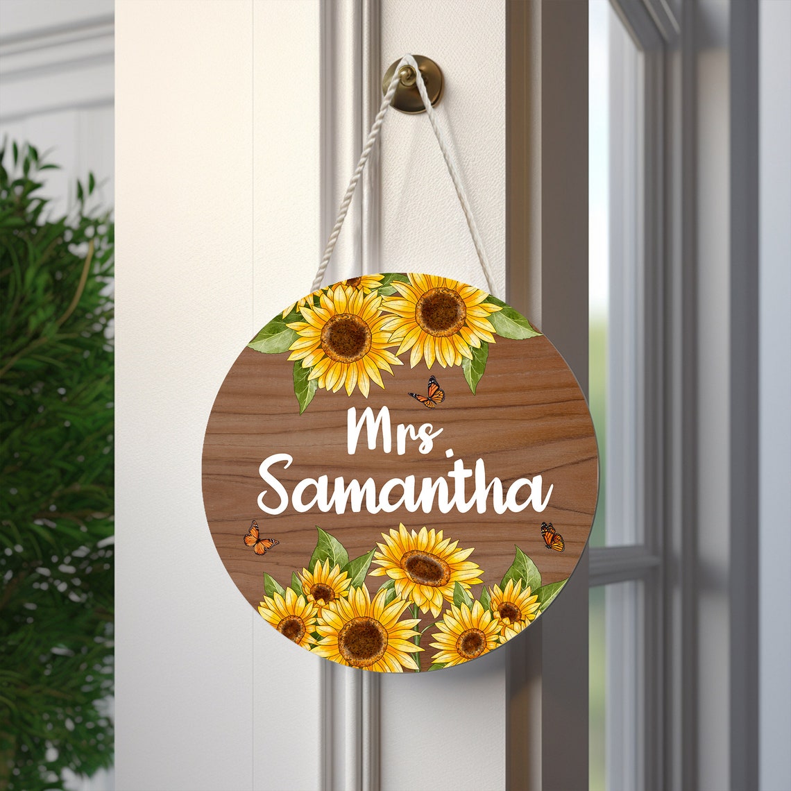 Sunflowers Teacher Door Sign, Sunflowers Sign, Personalized Teacher ...