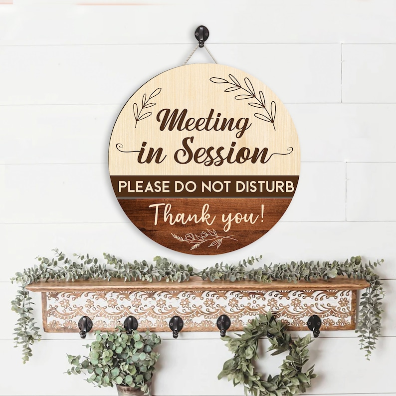 Meeting in Session Door Sign, Office Door Sign Hanger, Meeting in ...