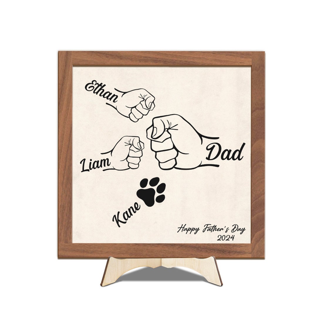 Father's Day Gift Fist Bump Dad and Kids Framed Sign, Fist Bump Dad ...