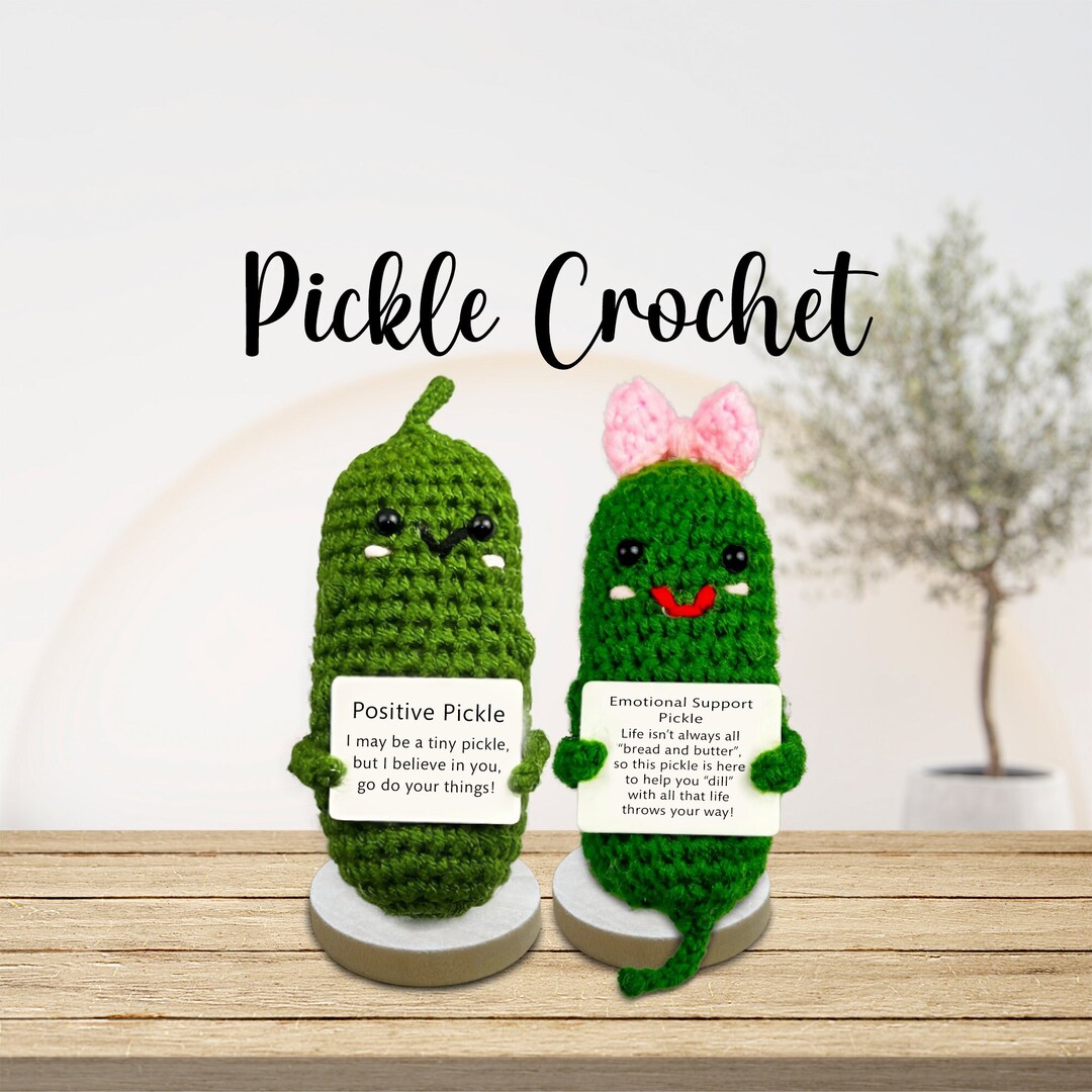 Emotional Support Pickle With Stand Base, Positive Pickle Cucumber ...