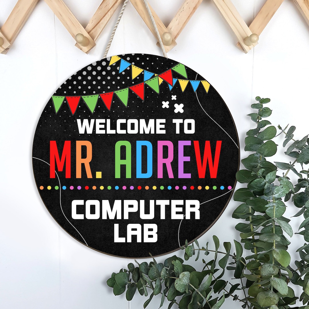 Welcome Sign,technology Class Door Sign,computers Teacher,information ...