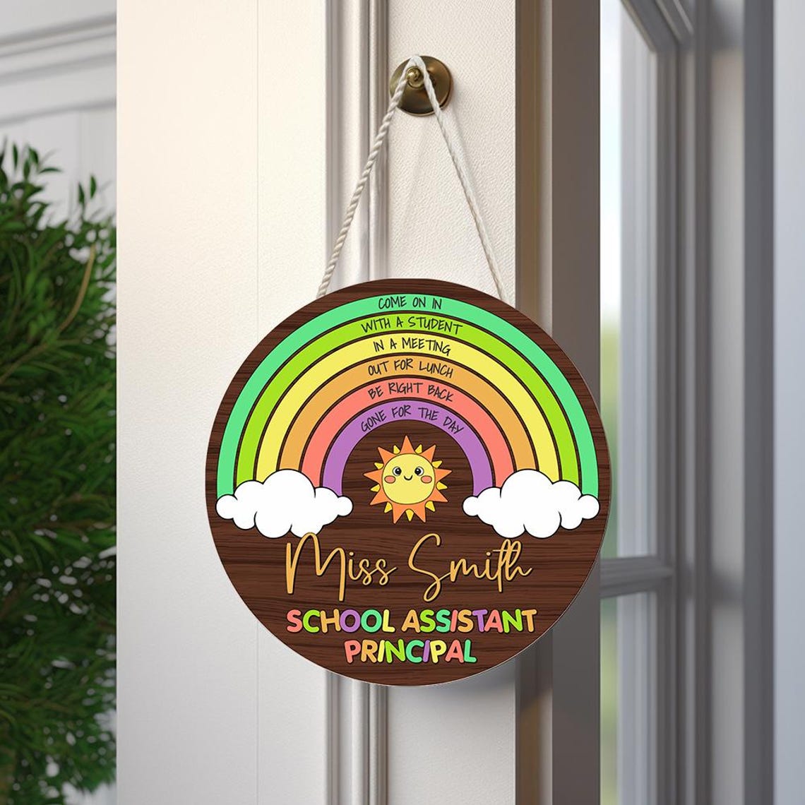 School Assistant Principal Door Hanger, School Assistant Wooden Door ...