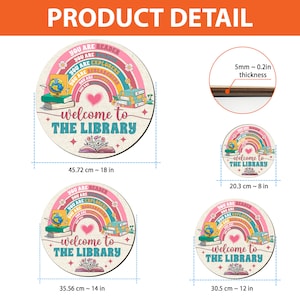 Welcome Library School Sign, Welcome to Our Library Door Sign,library ...