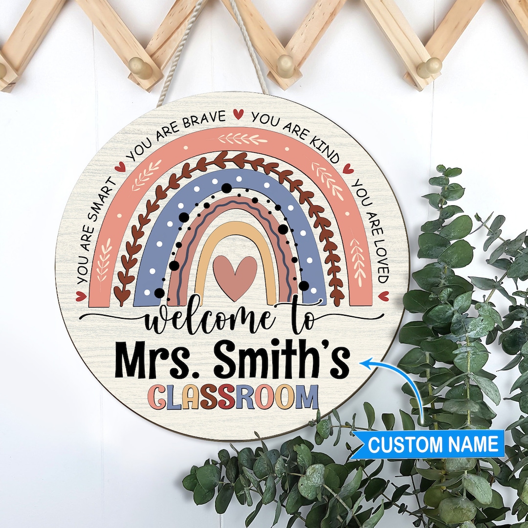 Personalized Teacher Door Sign, Teacher Welcome Sign, Teacher Gift ...