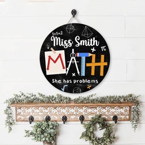 Math Teacher Sign, Math Decor,math Door Decor,math Class Chalkboard ...