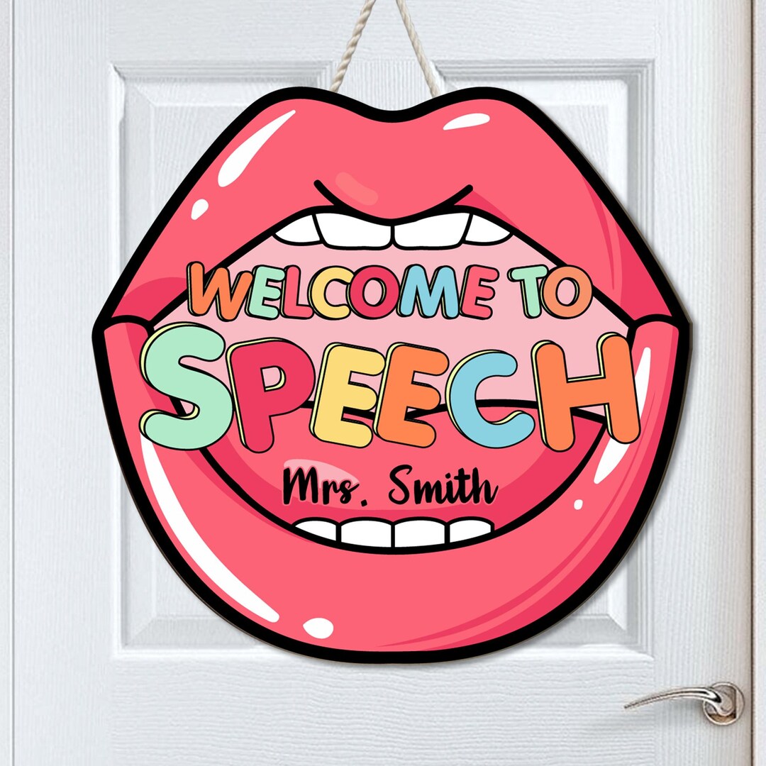 Speech Therapy Door Sign, Slp Room Decor, Speech Room Wooden Sign, SLP ...