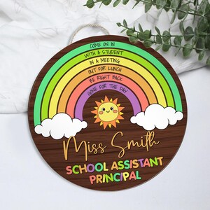 School Assistant Principal Door Hanger, School Assistant Wooden Door ...