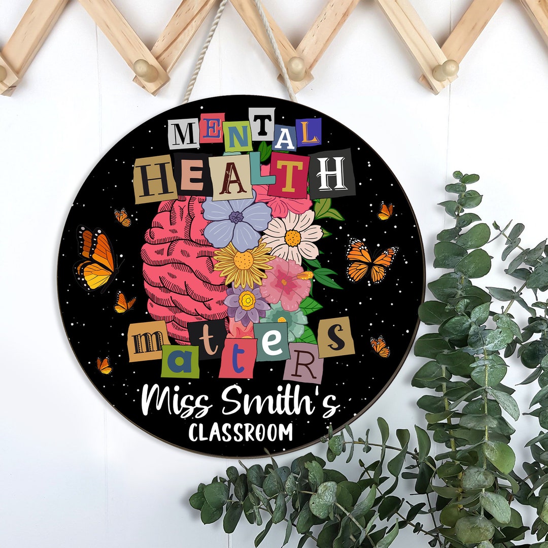 Personalized Psychologist Teacher Name Sign,mental Health Matters ...