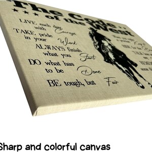 Cowboy Code Rodeo Western Canvas Wall Art Framed Prints for Wall Decor ...