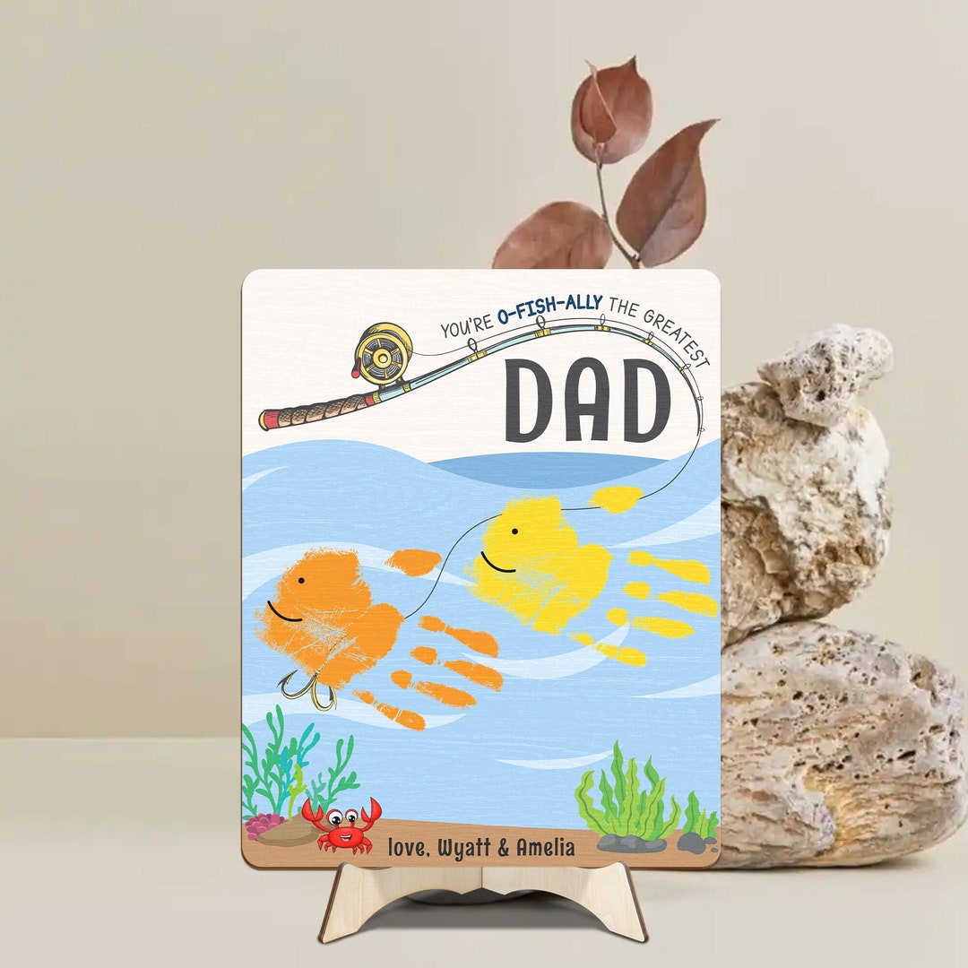 Handprint Art, Father's Day Gift, First Father's Day, Gift for Dad Love ...