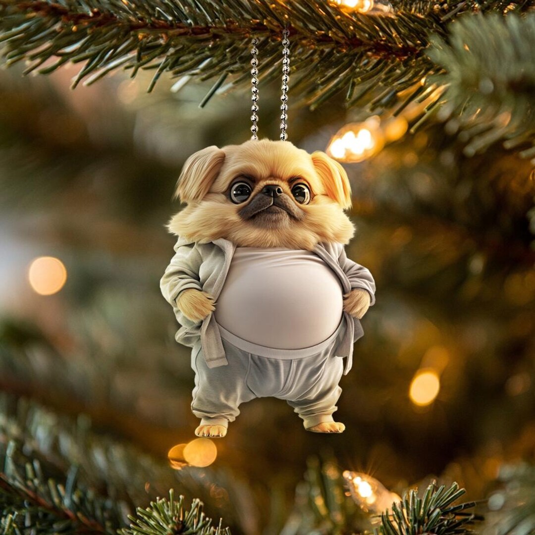 2D Flat Cute Pekingese Ornament, Pekingese Dog Ornament, Cute Dog Car ...