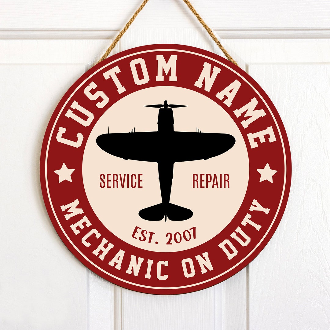 Custom Hangar Service Wood Sign, Personalized Name Sign, Airport ...