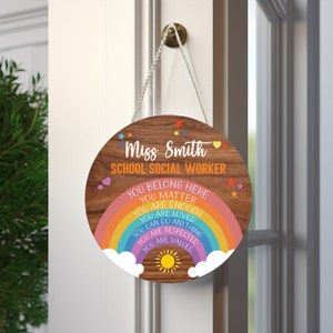 Personalized Welcome Sign, School Social Worker Office Sign, Social ...