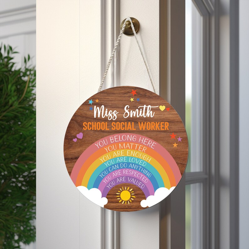 Personalized Welcome Sign, School Social Worker Office Sign, Social ...