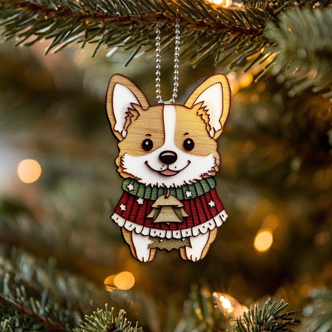 2D Flat Acrylic Corgi Ornament, Dog Ornament, Dog 2D Flat Ornament ...