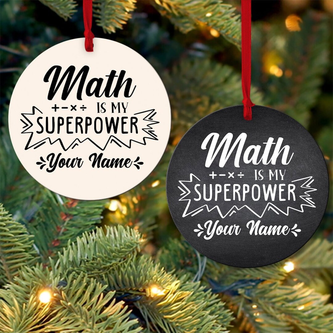 Personalized Math Ornament, Customize Math Lover Ornament, Math Teacher ...