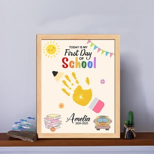 First Day of School Handprint Craft, Back to School Printable, Memory ...