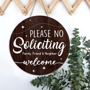 No Soliciting Door Sign, Funny No Solicitors Sign Hanging, Do Not Knock ...