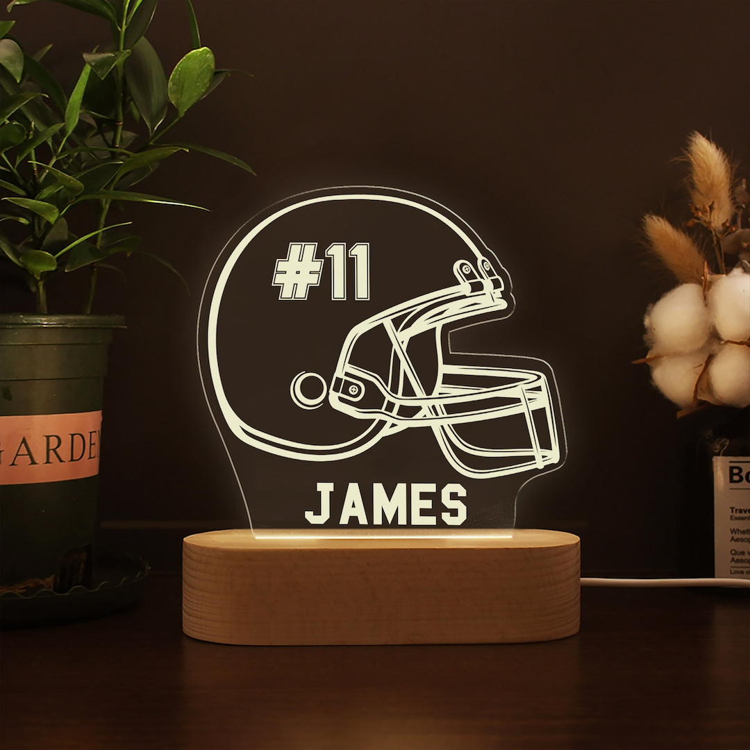 Personalized Football LED Light, Custom Football Helmet Acrylic Led ...