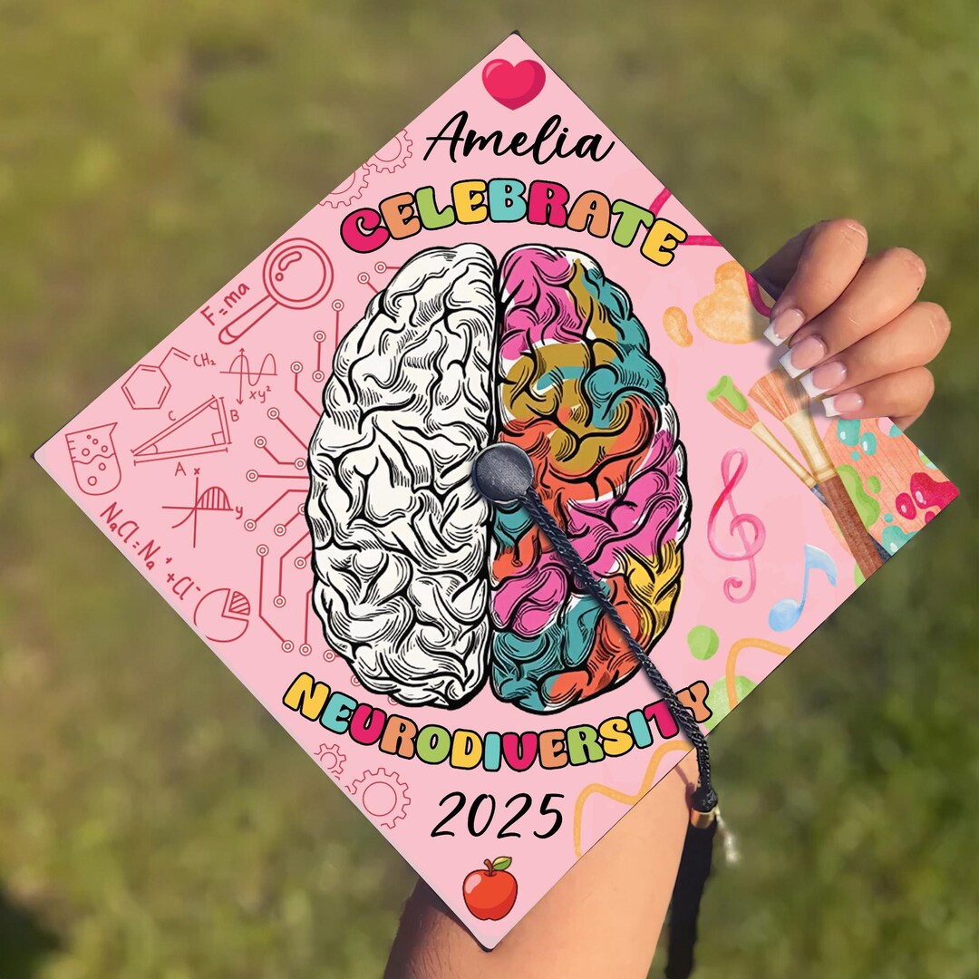 Celebrate Neurodiversity Grad Cap, Personalized Cap Topper ...
