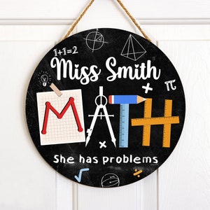 Math Teacher Sign, Math Decor,math Door Decor,math Class Chalkboard ...