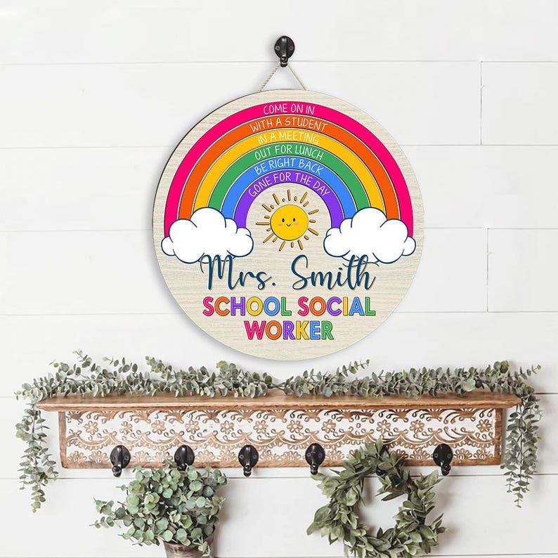 Personalized Welcome Sign, School Social Worker Office Sign, Social ...