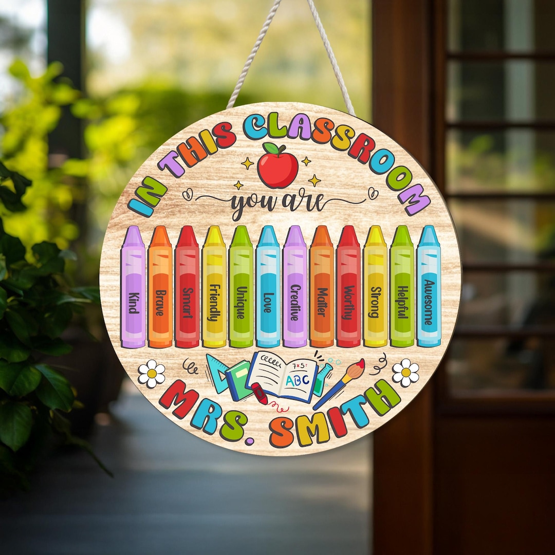 Art Teacher Welcome Hanging Door Sign, Art Class Sign, Art Teacher Door ...