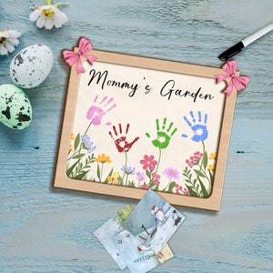 Flower Garden Handprint Craft Art, Mom Mum Nana Grandma Mother's Day ...