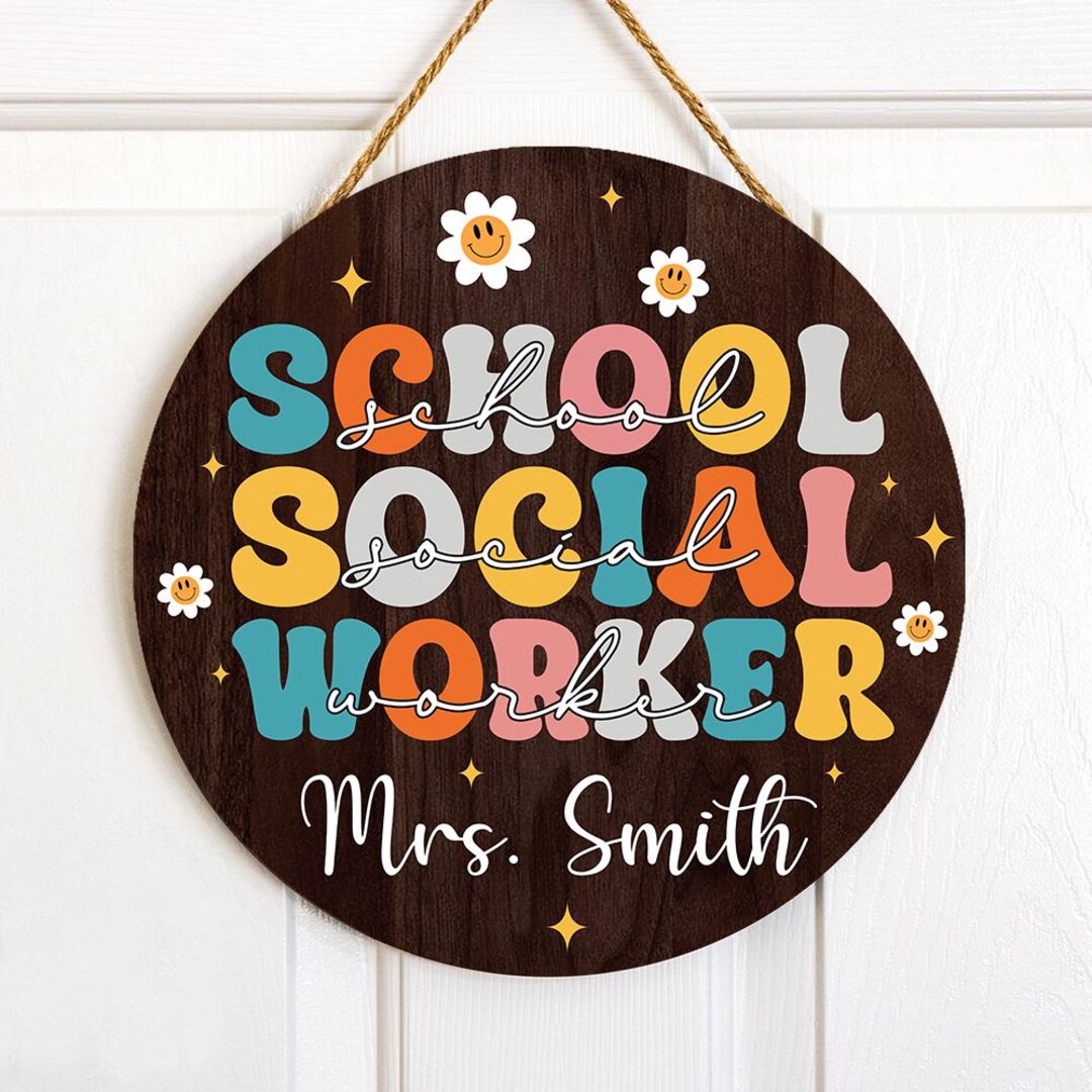 Personalized School Social Worker Office Sign, Social Worker Gifts ...