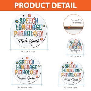 SLP Speech Language Pathology Sign, Speech Therapist Door Sign, Speech ...