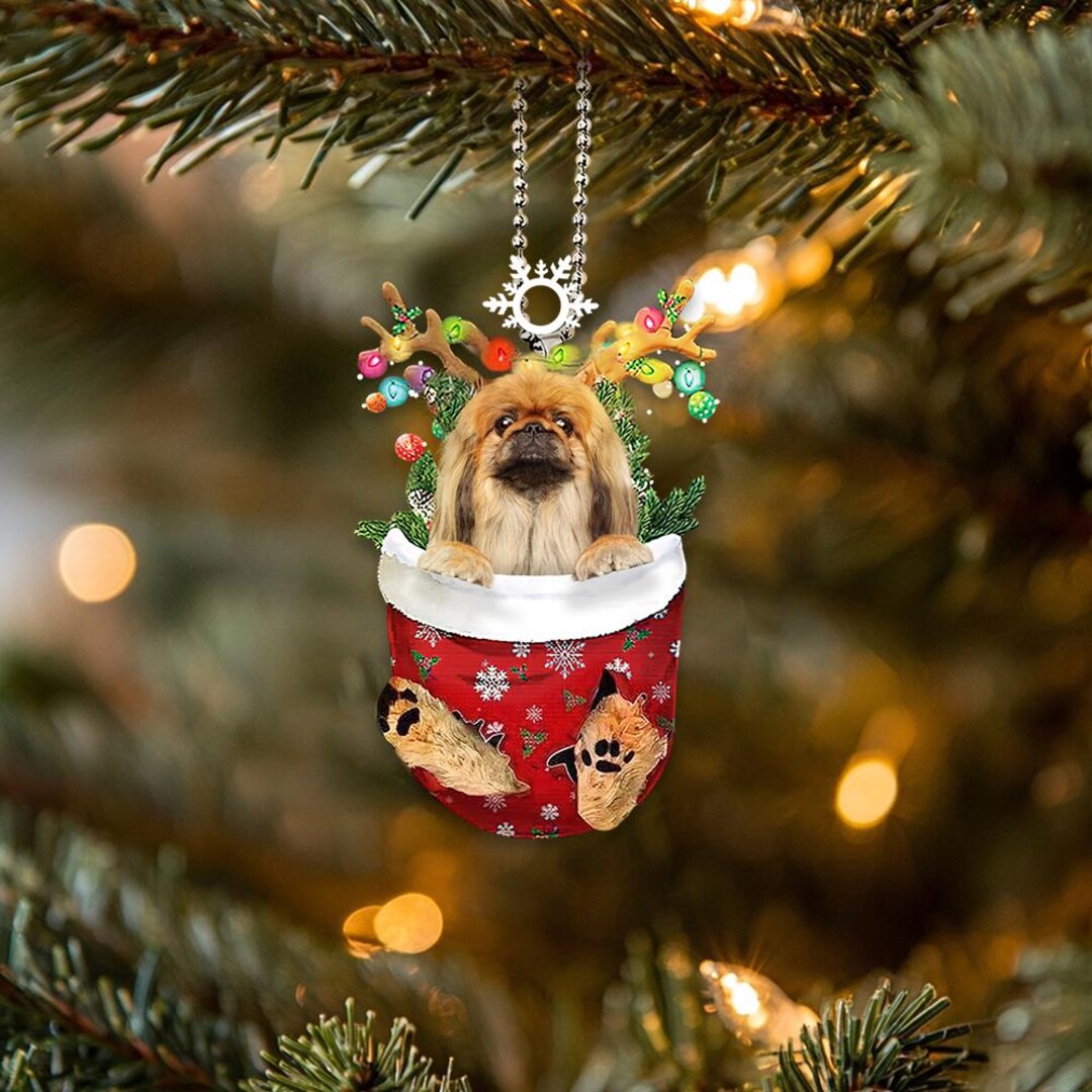 2D Flat Acrylic Pekingese Ornament, Pekingese Dog Ornament, Cute Dog ...