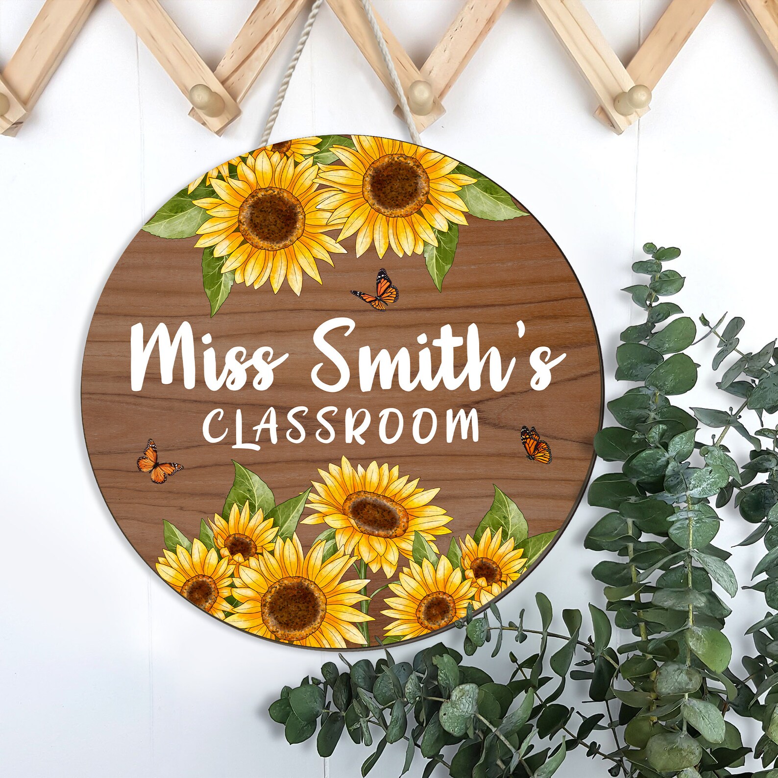 Sunflowers Teacher Door Sign, Sunflowers Sign, Personalized Teacher ...