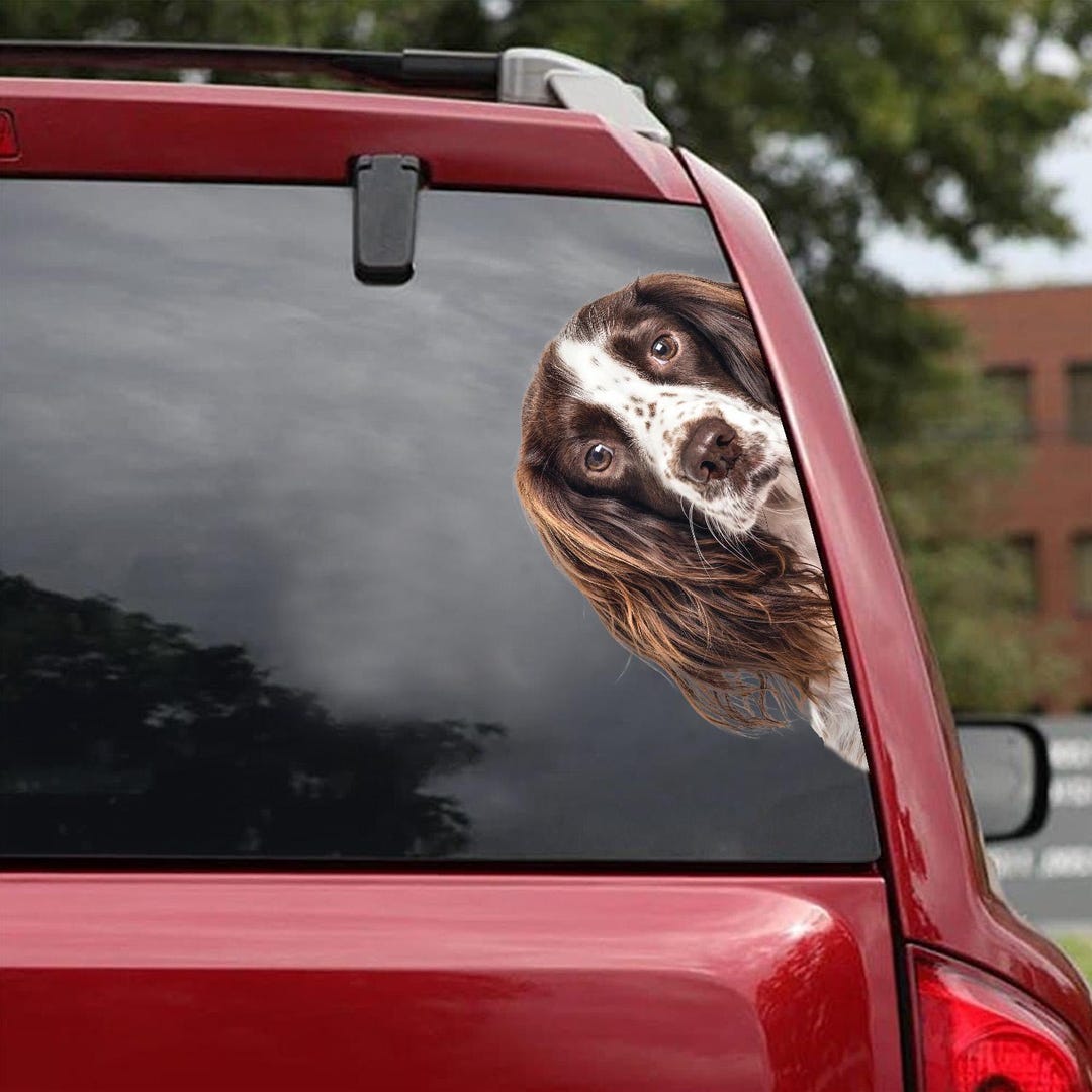 English Springer Spaniel Dog Car Sticker, Dog Lover Gifts, Dog Car ...